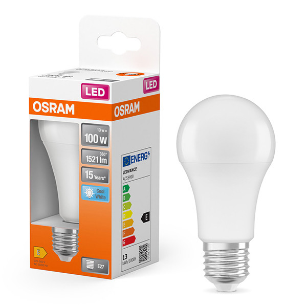 Osram LED lamp E27 | Peer A60 | Mat | 4000K | 13W (100W) Osram 123led.nl
